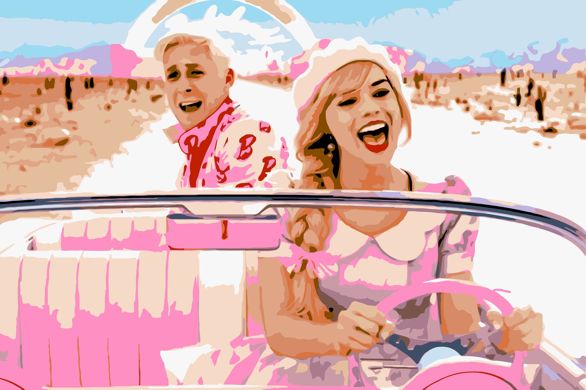 Картина по номерам U-579 "Фильм Барби (Barbie). Барби и Кен" 40x60 см