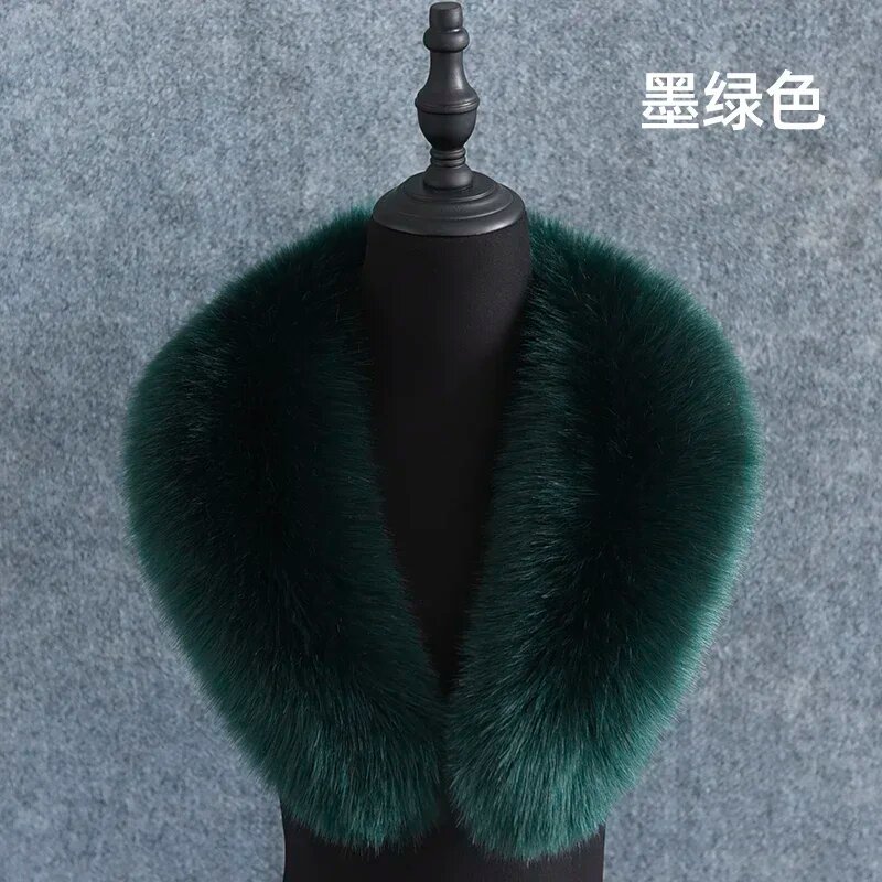Фальшивый лисий мех воротник для женщин мужчин детей супер роскошные меховые шарфы шаль вниз пальто толстый теплый декор 50 см 75 см 90 см высокое качество,200,18, искусственный мех, полиэстер,