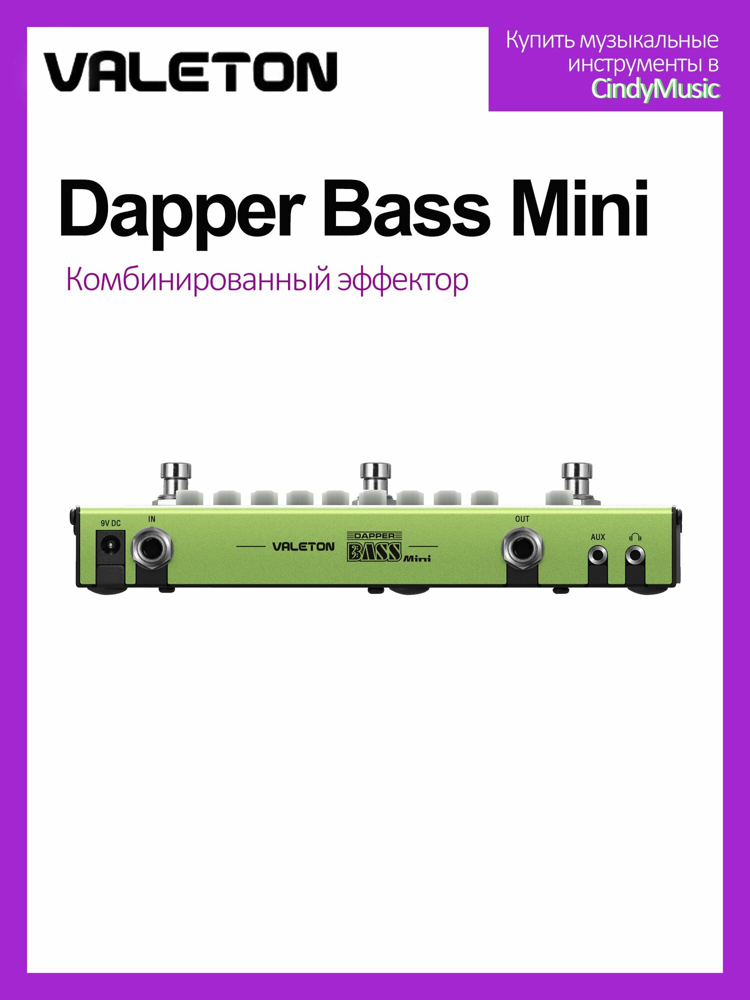 Гитарный усилитель Valeton MES-2 "Dapper Bass Mini", светло-зеленый/темно-серый — фото 1