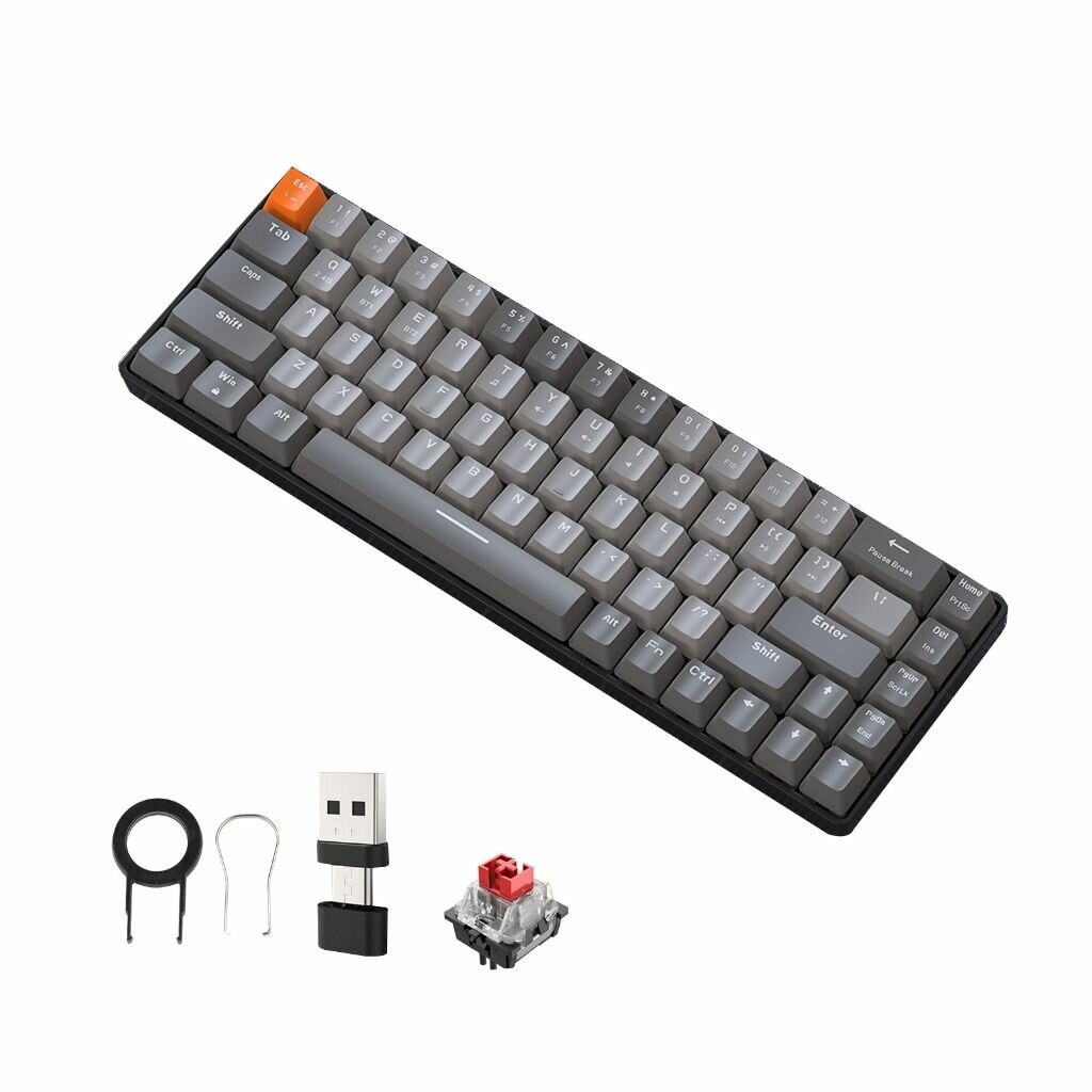 Игровая механическая клавиатура K68, беспроводная 2,4G, Bluetooth-совместимая USB + Type-C для геймеров