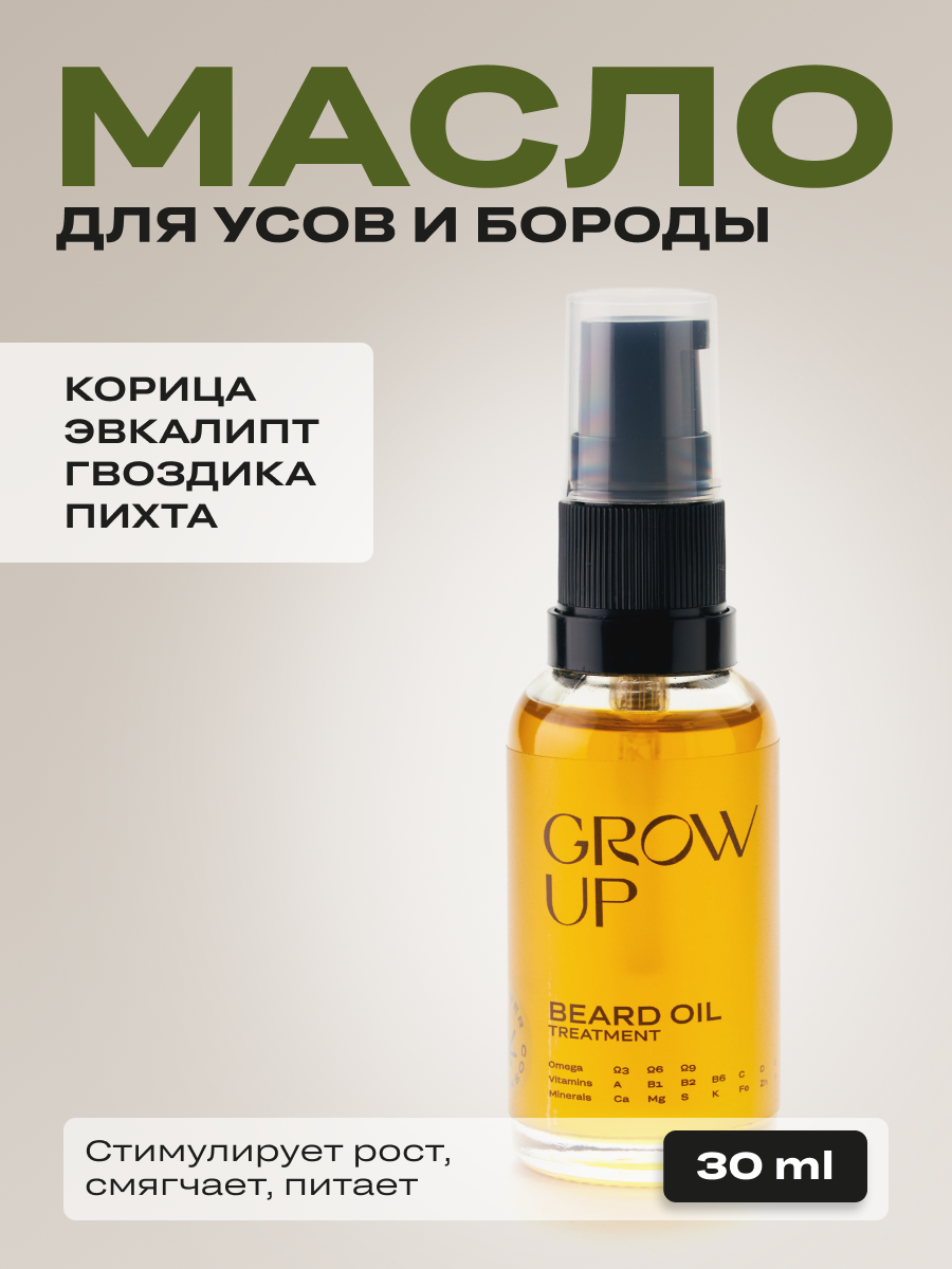 Масло для бороды Grower Cosmetics "GROW UP" стимулирующее рост