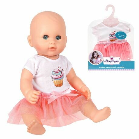 Одежда для куклы 38-43см, футболочка и юбочка "Пирожное", 452153