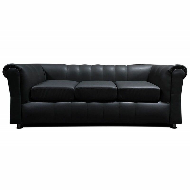 Диван Fotodivan Брайтон 3-х местный Черный Размеры: Высота 750мм Глубина 850мм Ширина 2000мм