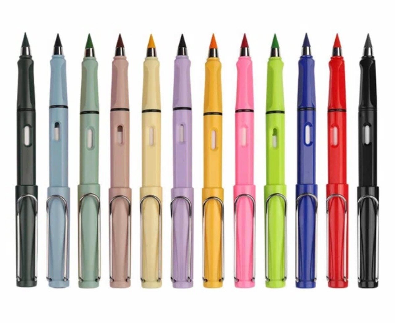 Карандаши цветные, вечные, Набор цветных карандашей, карандаши вечные, с ластиками, 12 цветов