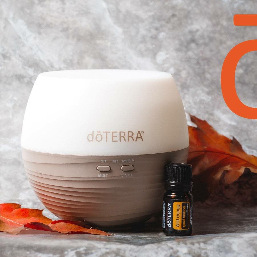 Диффузор doTERRA "Лепесток", ультразвуковой, с автоотключением + подарок