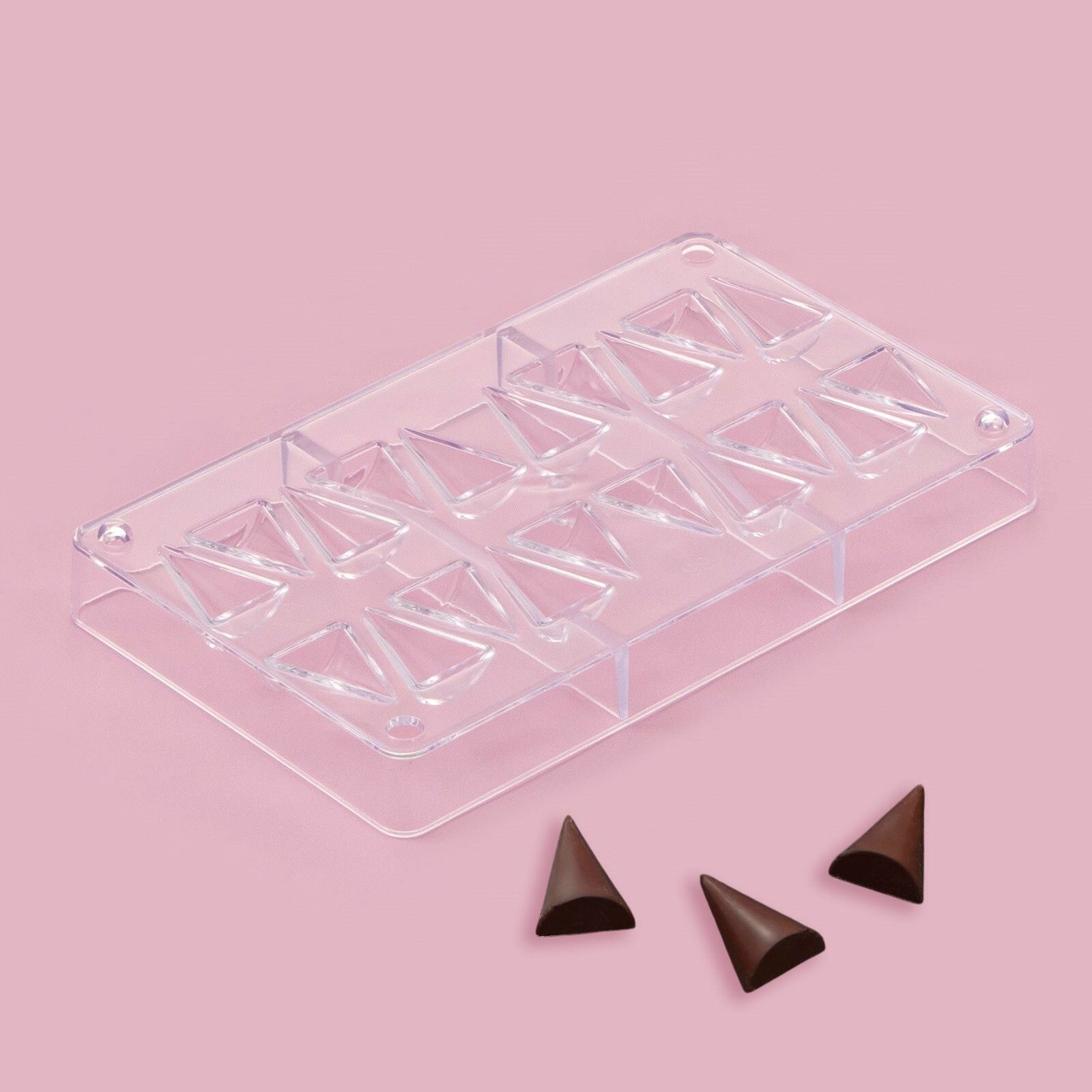 Форма для конфет и шоколада Малый конус , 20 12 2.5 см, 20 ячеек 2 3 1 см, прозрачная, 10 шт