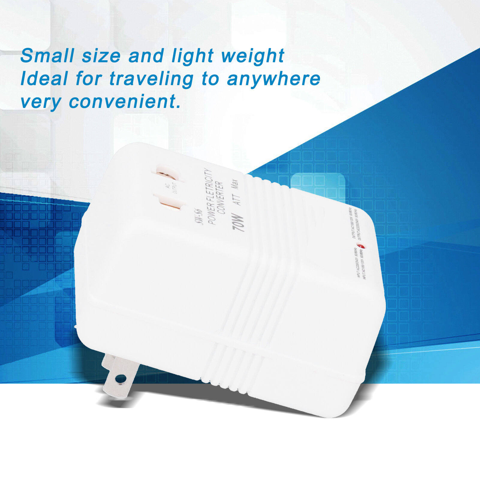 Преобразователь мощности 70 Вт, двухканальный адаптер трансформатора 220 110 В для путешествий, США 110 В/220 В