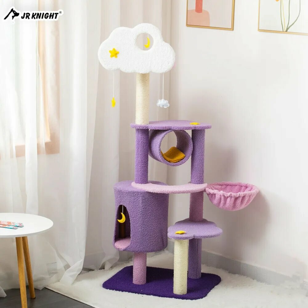 Домик когтеточка для кошки 150см, Игровой комплекс для кошек с когтеточкой и лежанкой