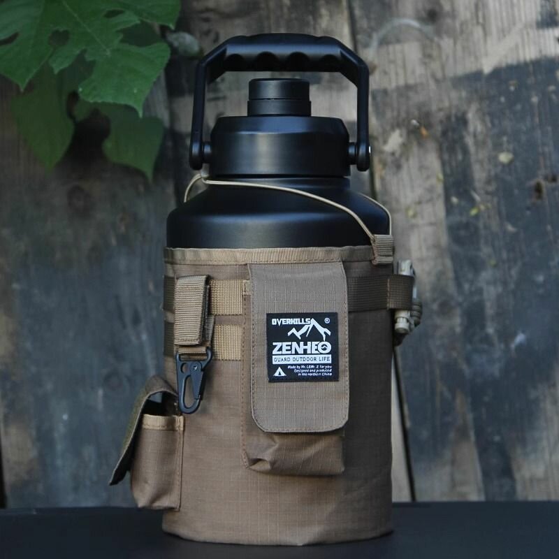 Кружка, портативная, изолированная, сталь, цвет коричневый, 2 л