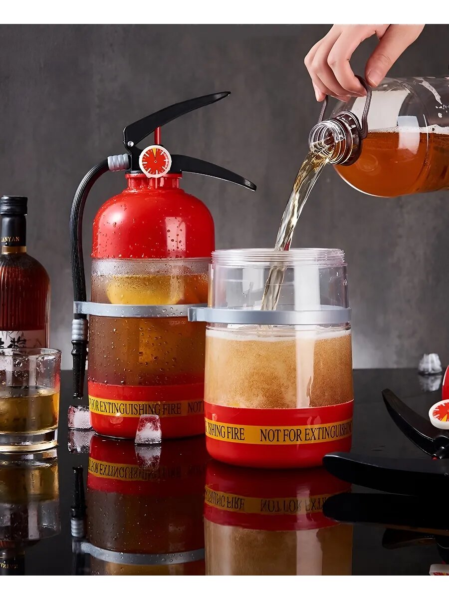 Пивная башня пушка бочка "Огнетушитель", 3 литра, цвет красный