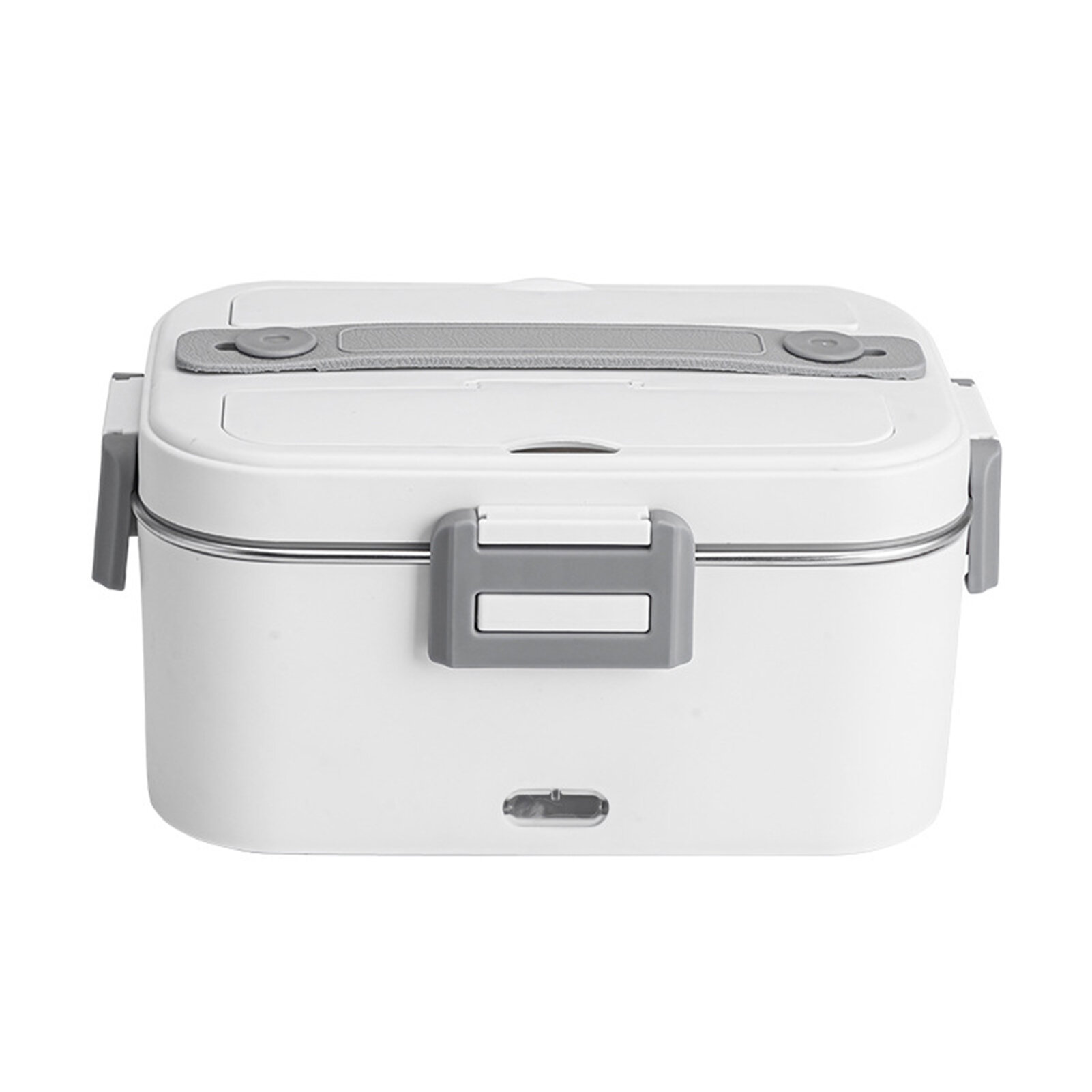 Электрический ланч-бокс объемом 1,8 л с подогревом, мощностью 75 Вт, подходит для автомобиля и дома, имеет съемный контейнер из нержавеющей стали, вилку, ложку и сумку для хранения.