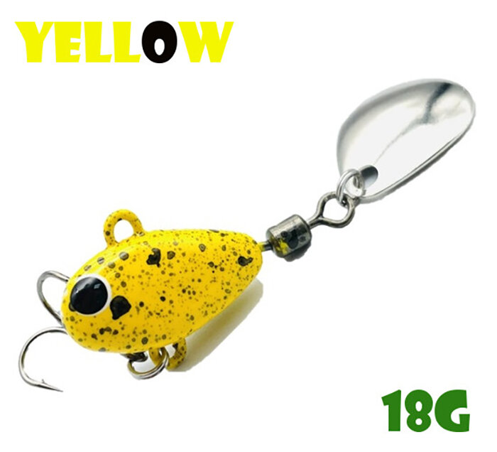 Блесна Тейл-Спиннер для рыбалки Uf-Studio Hurricane 18g #Yellow