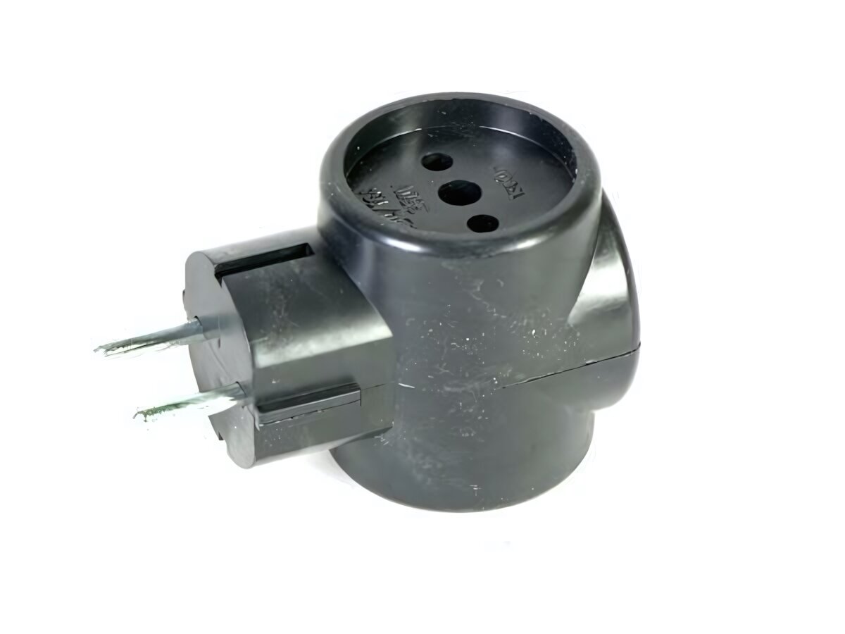 Тройник электрический Радист БС-5, черный, для подключения проводов