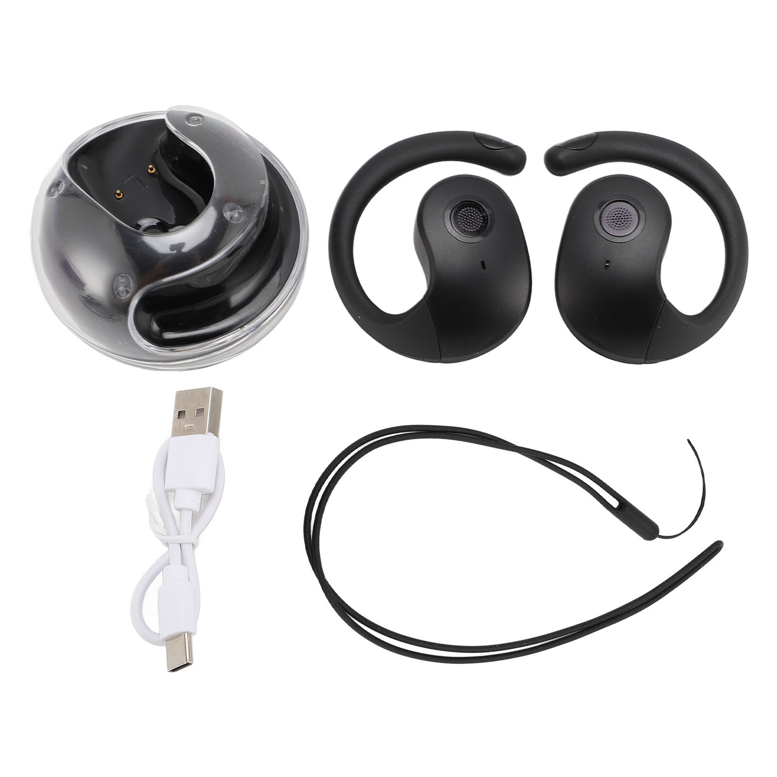 Беспроводные наушники Bluetooth 5.4 костяная проводимость 3D стерео Hi -Hifi Sound Waring Hearset Bluetooth с зарядкой для спортивного черного