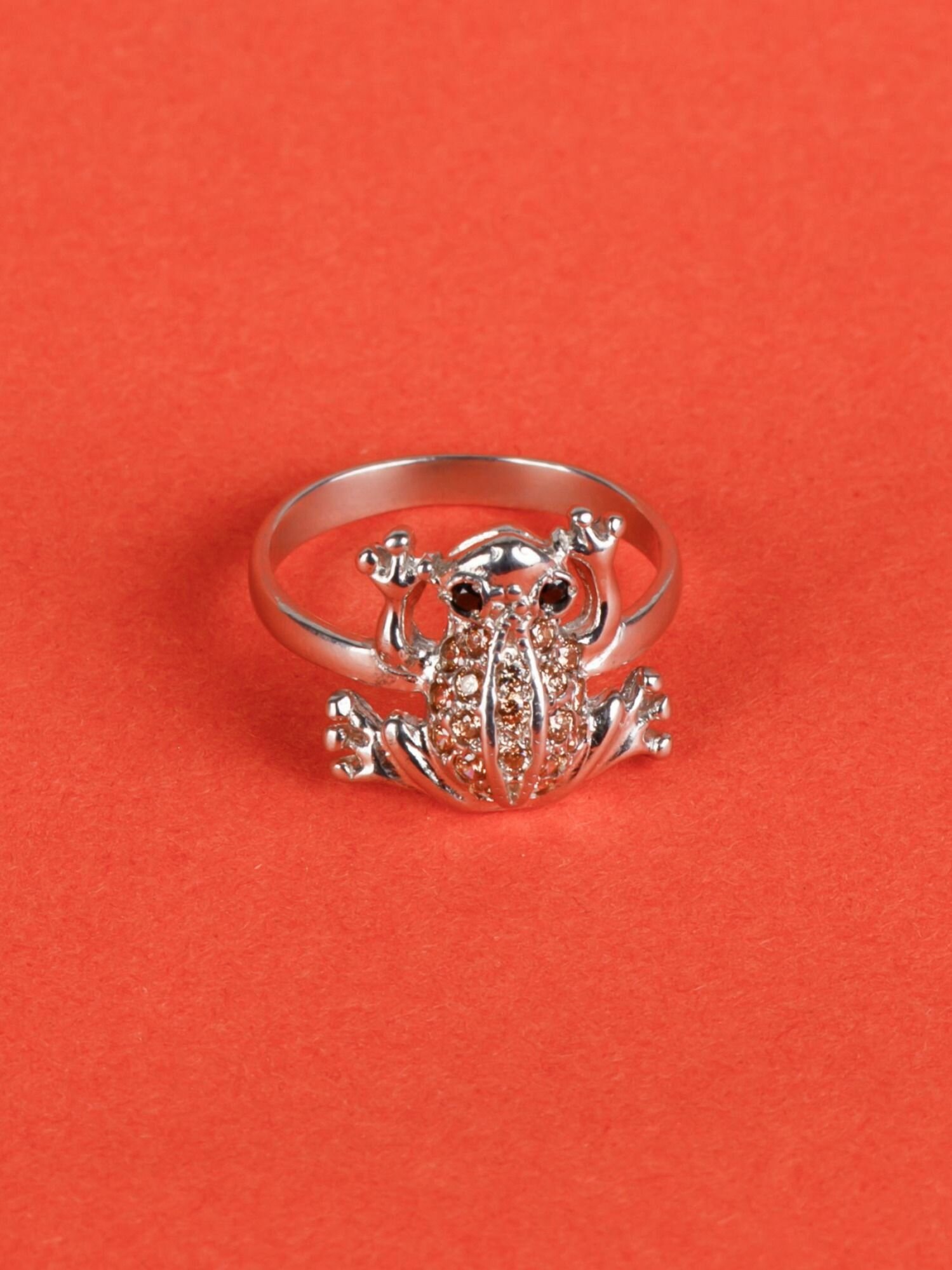 Кольцо, серебро, 925 проба, родирование, фианит