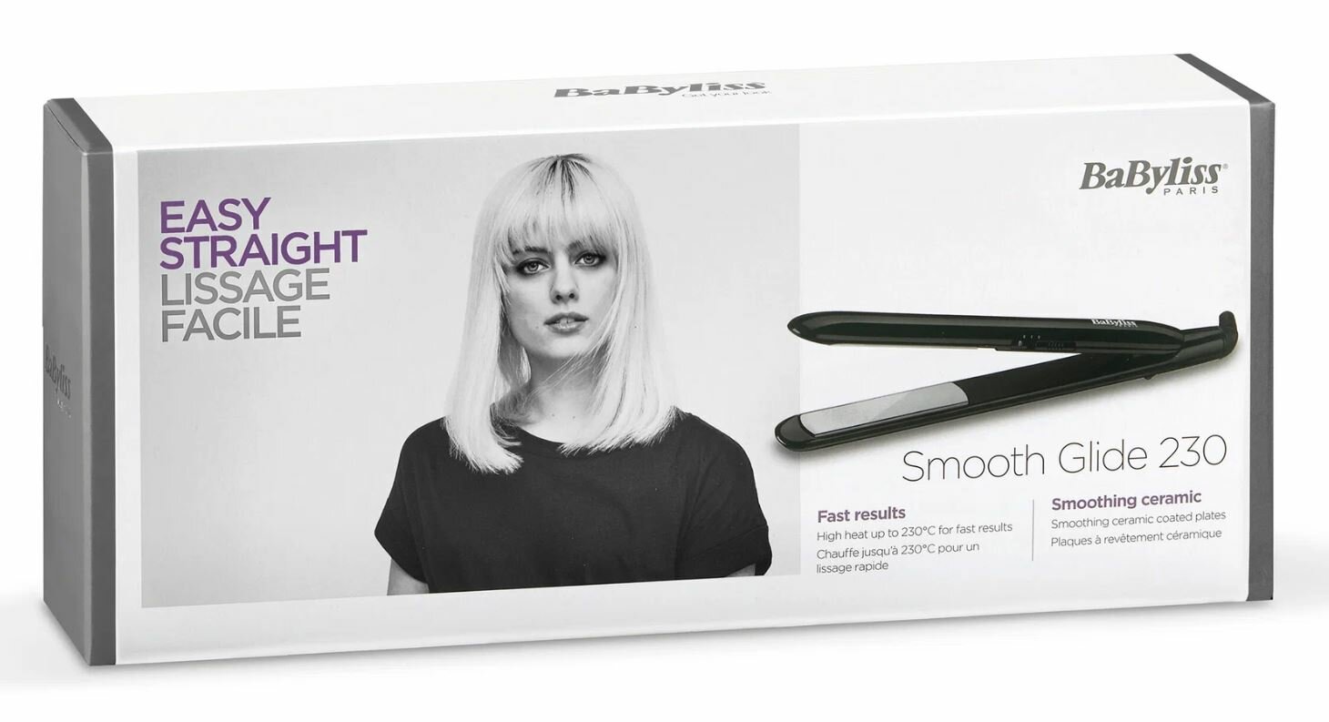 Выпрямитель для волос BaByliss ST240E, керамические пластины, плавающие свойства, 2 режима