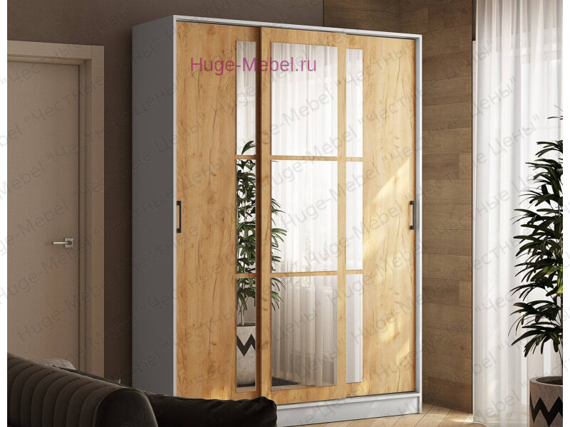 Шкаф-купе "Стиль-2 1600" крафт Huge Mebel. Ширина 1600 Высота 2200. Шкафы купе