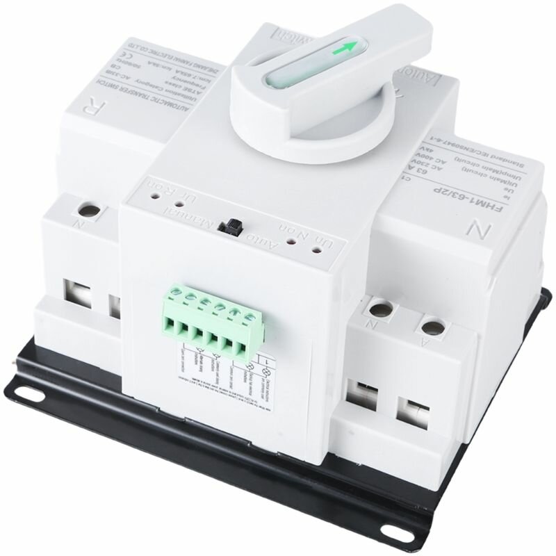 Двойная мощность 63A, автоматические переключатели резерва 2P 220 В/110 В, миниатюрный автоматический выключатель, пластик для домашней электробезопасности