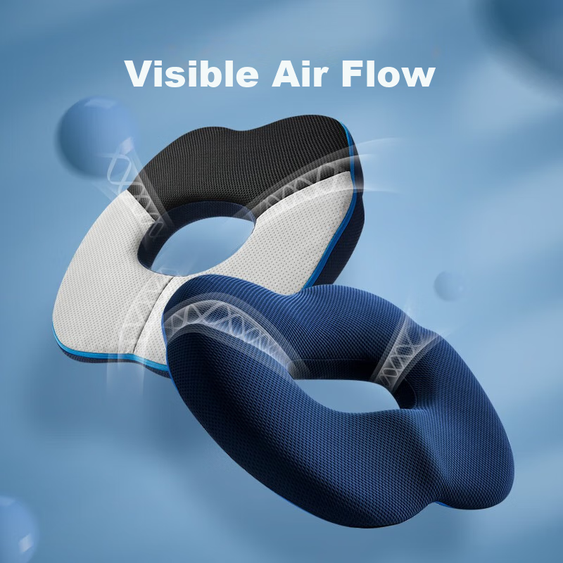 Jiaoao Hemorrhoid Cushion for Office And Car, Long-Sitting Aid for Women, Side-Cut Buttocks, Summer Hollow Breathable Pad