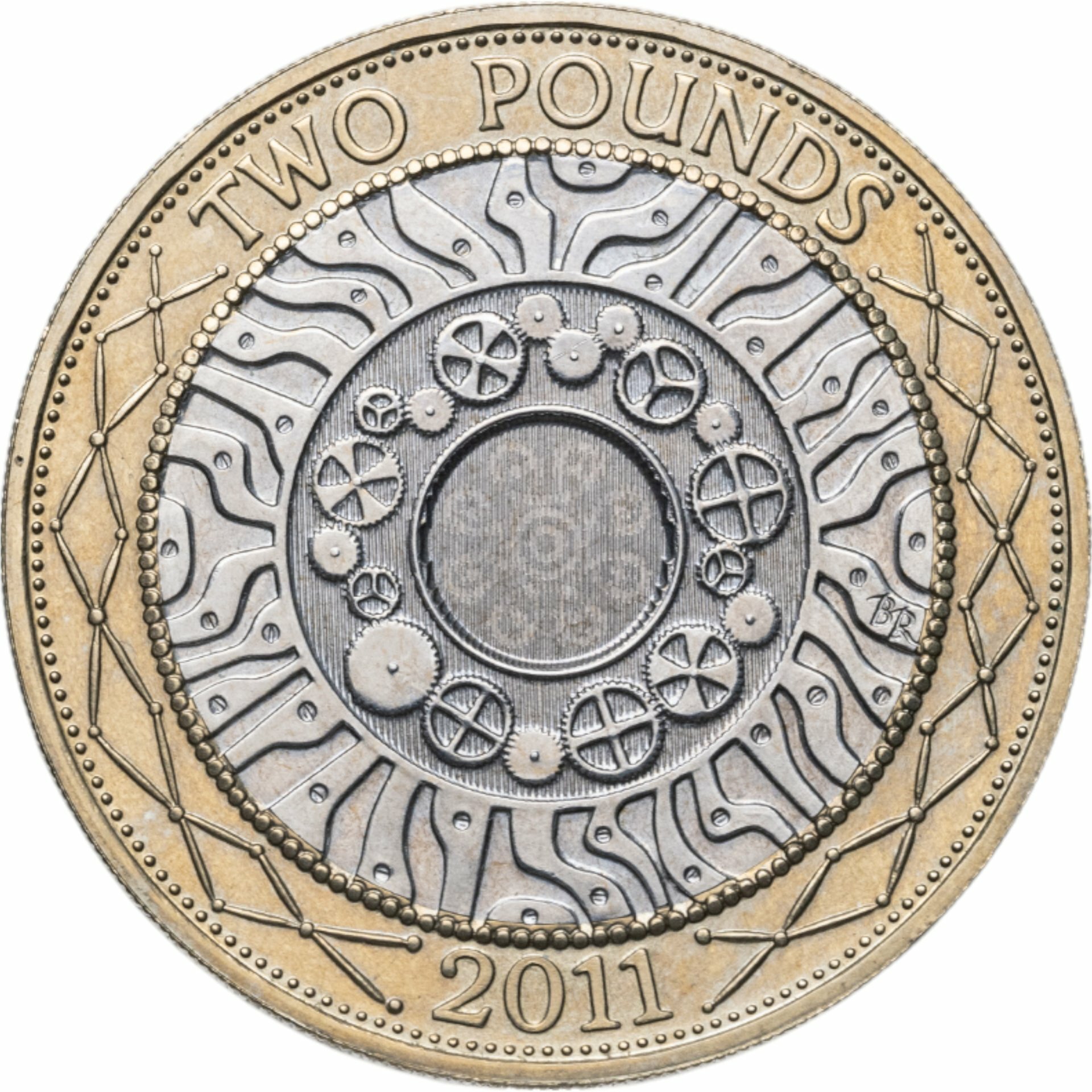 Великобритания 2 фунта pounds 2011, Биметалл 925, в сохранности UNC