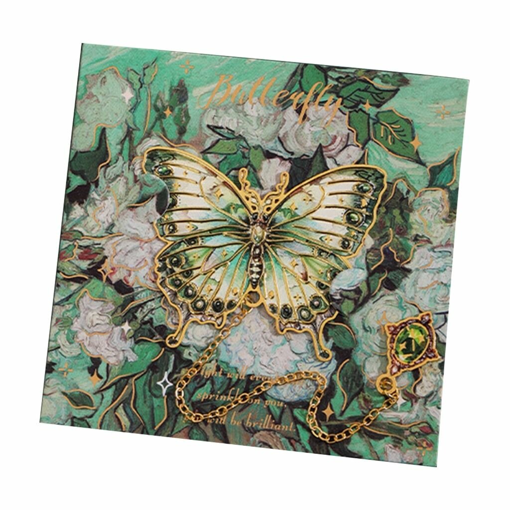 Металлическая закладка Бабочки, танцующие среди цветов