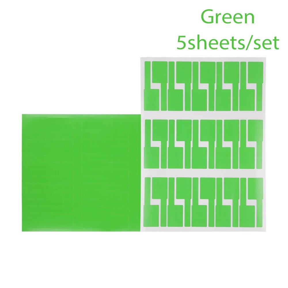 Самоклеящиеся идентификационные ярлыки для кабелей 150/300 шт. green-5sheet