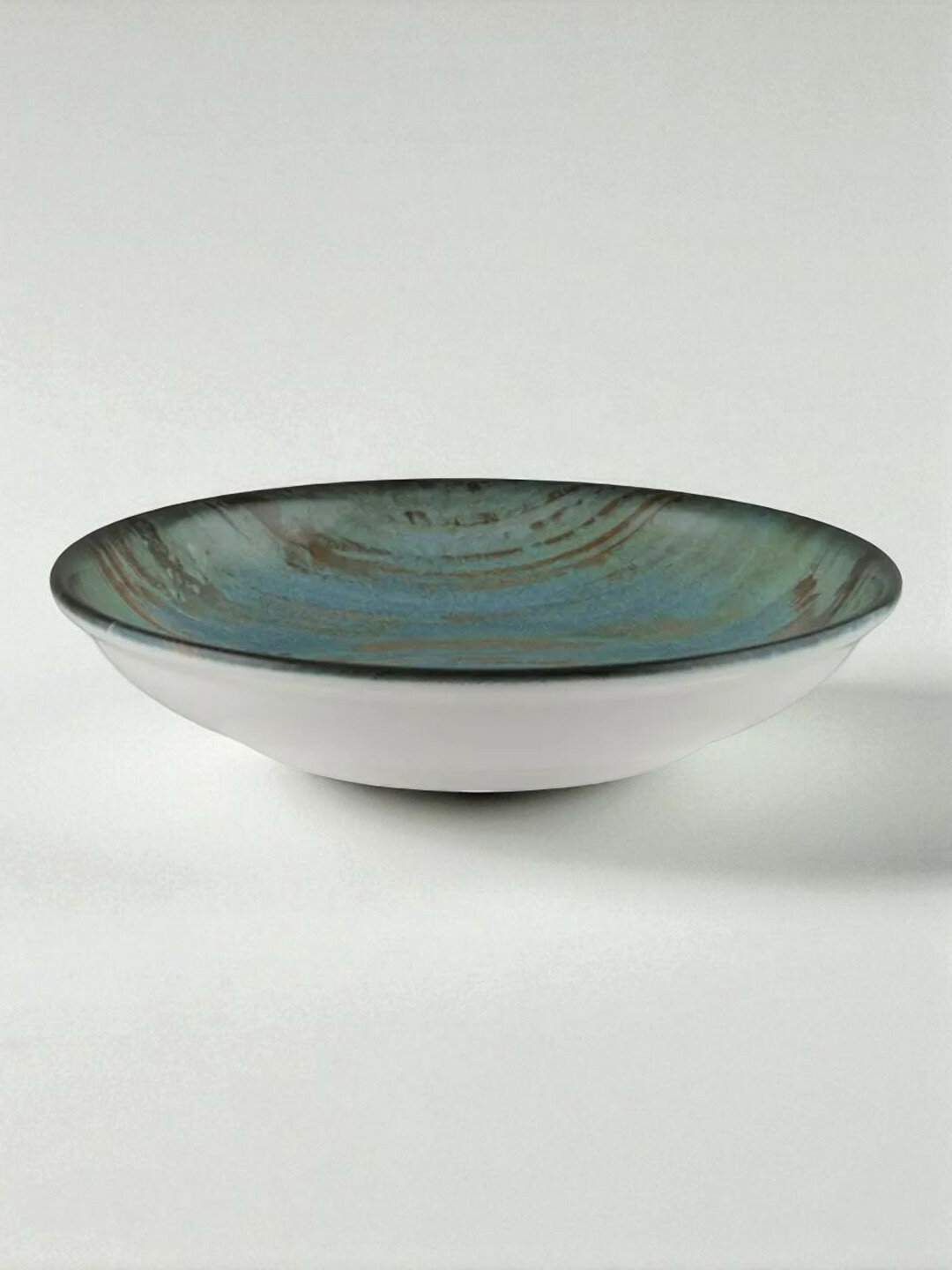 Набор тарелок глубоких 4 штуки, серия Madera, диаметр 23 см, фарфор, синий, Bonna