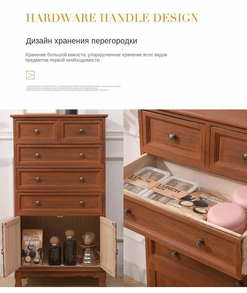 Комод, в стиле ар деко, цельное дерево, ящики на направляющих, белое 60 см x 35 см x 95 см — фото 1