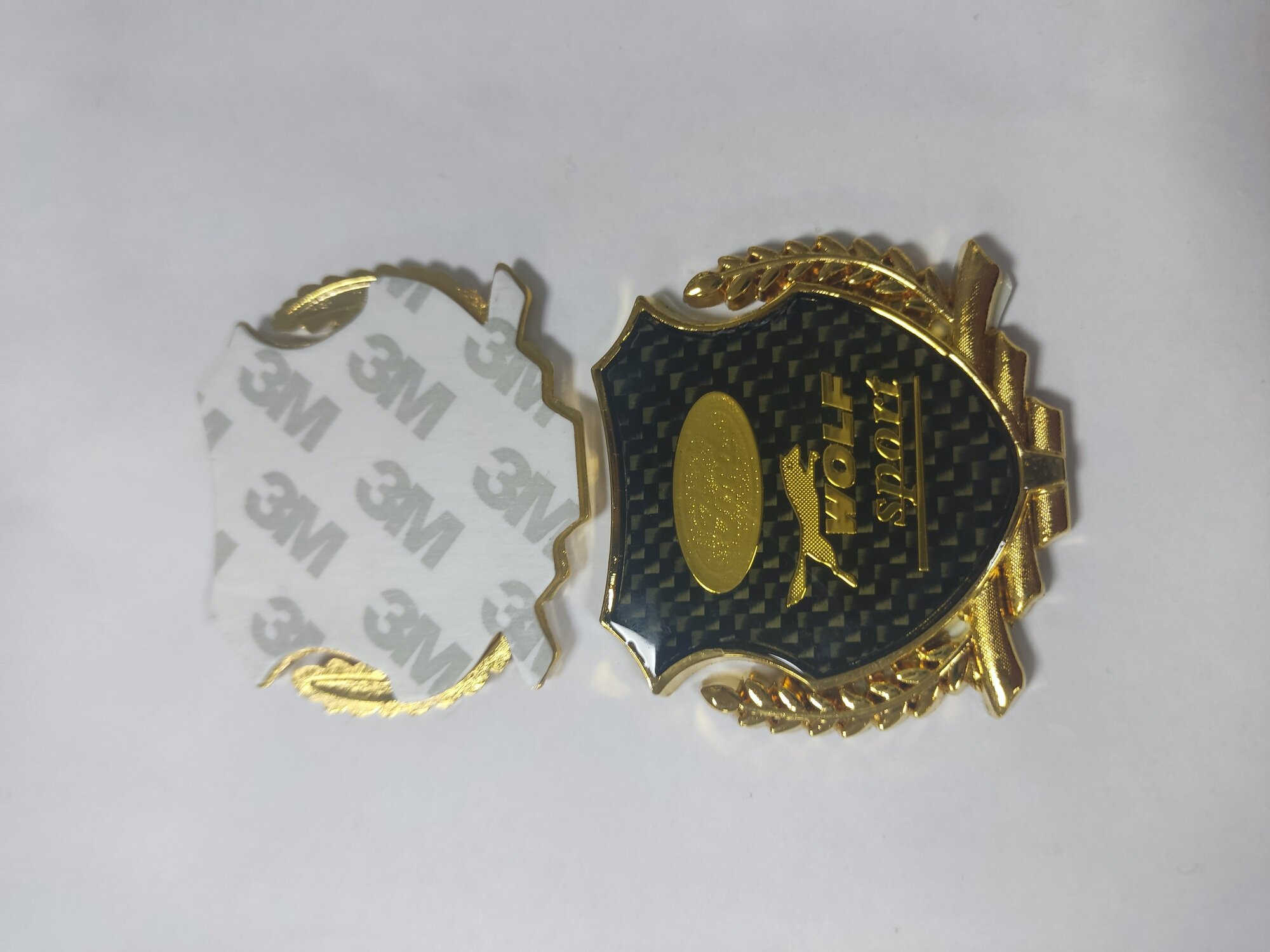 Шильдик-эмблема Ford, металл, самоклеящийся, золотистый, 55x50 мм, 2 шт