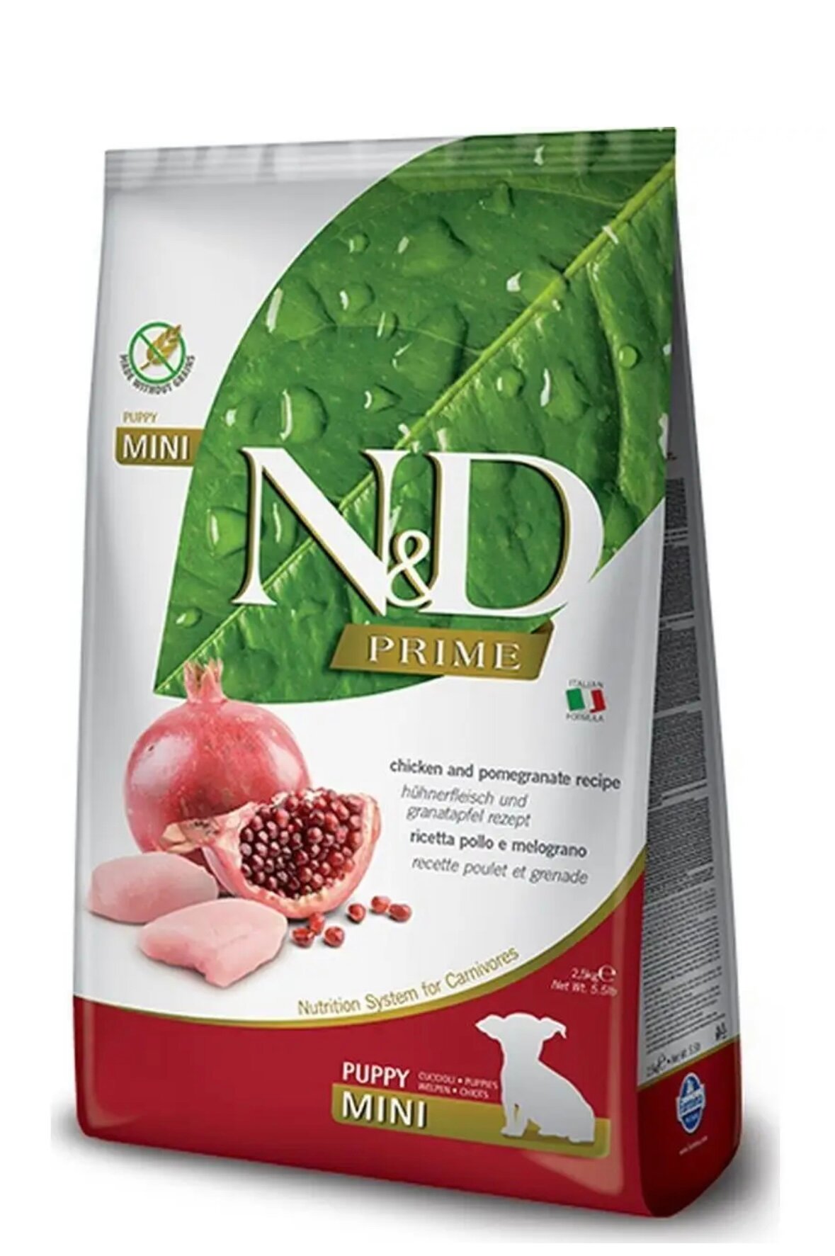 Сухой корм Farmina ND Prime Dog CHICKEN/POMEGRANTE PUPPY MINI для щенков мелких пород с курицей, 2,5кг