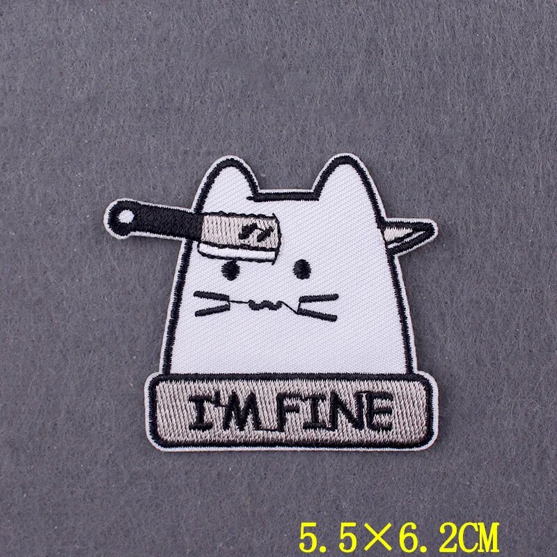 Крутые нашивки с изображением кота, железные нашивки для одежды, наклейки, милые вещи, вышитые нашивки на одежде, сделай сам, петля с крючками, полоски для одежды