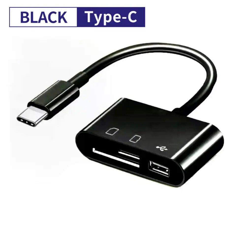 Kebidumei 3 в 1 кардридер Type-C Black