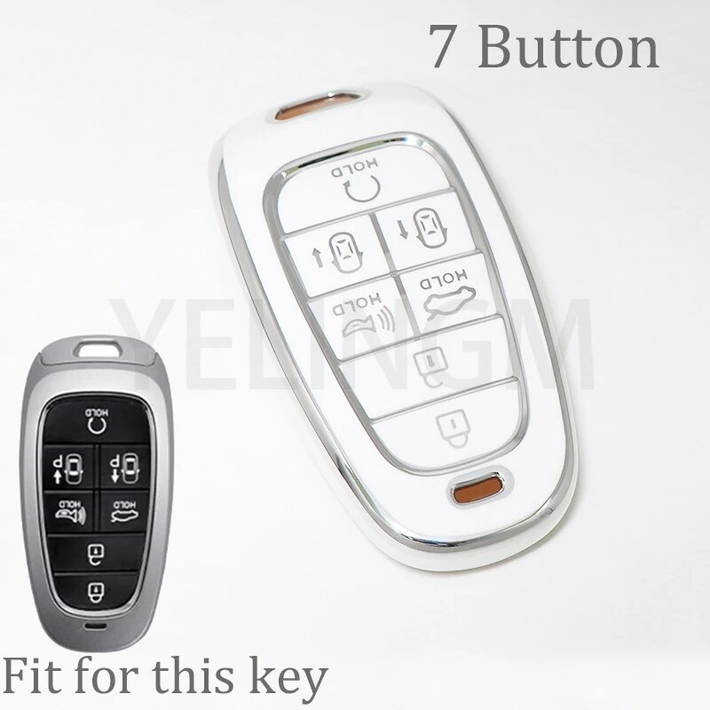Чехол для ключей от автомобиля Hyundai, брелок для ключей на 2024 2023 2022 2021 Silver White Case
