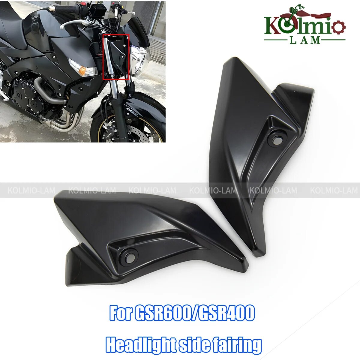 Подходит для SUZUKI GSR400 GSR600 2006-2011 годов, боковой обтекатель фар мотоцикла GSR 400 GSR 600 BK400 BK600 2007 2008 2009 10