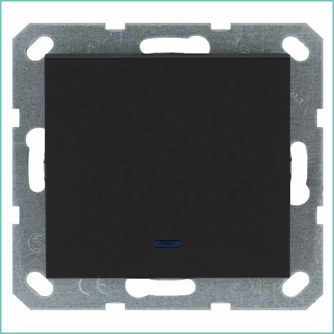 Выключатель 1-кл. 10А IP20 с подсветкой механизм черн. матовый soft touch Jasmart G3011NPB