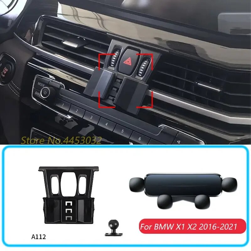 Автомобильный держатель для телефона с основанием для BMW F48 F49 F39 X1 X2 2016-2023, 1 комплект, горизонтальный гравитационный Кронштейн для GPS, аксессуары для мобильного телефона