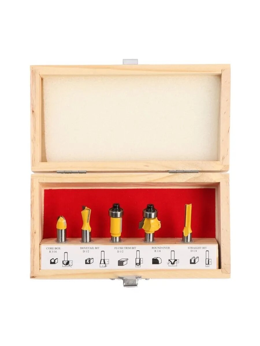 Профессиональный набор фрез для дерева 5 шт.