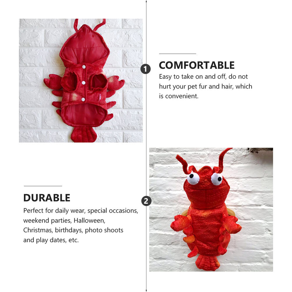 Одежда Для Собак Костюм Лобстера Красный Подходит Для Хэллоуина И Других Праздников Размер S