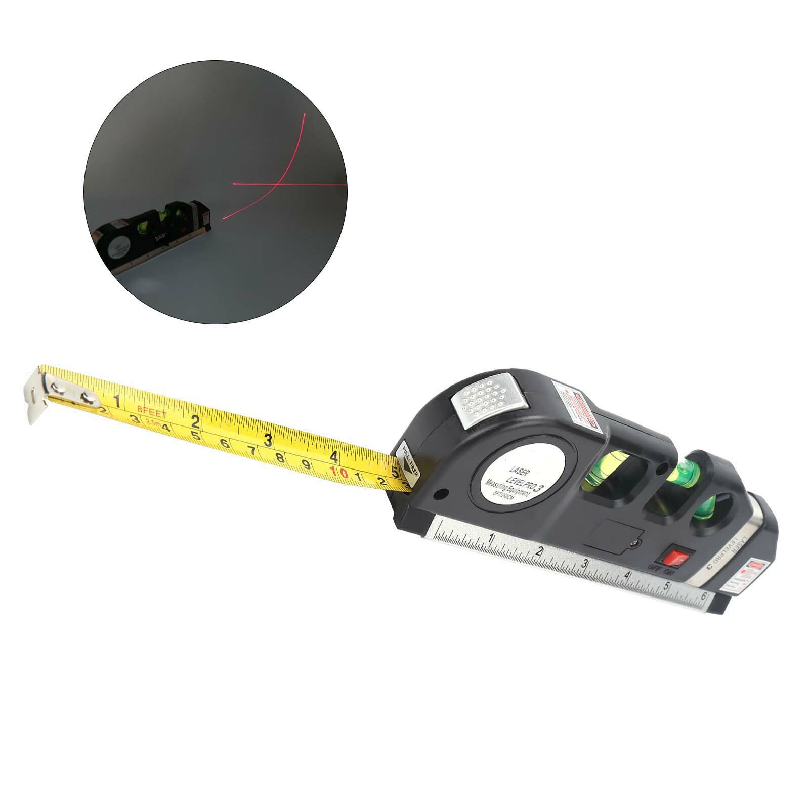 Лазерный спиртовой уровень Многофункциональная горизонтальная линейка Измерительная лента Линейка