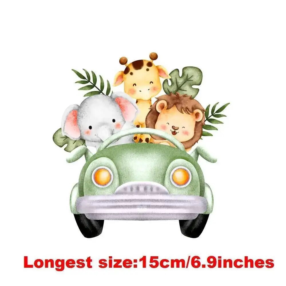 Детские термопереносные наклейки 15см Луна Лев Тигр YTH0367-16