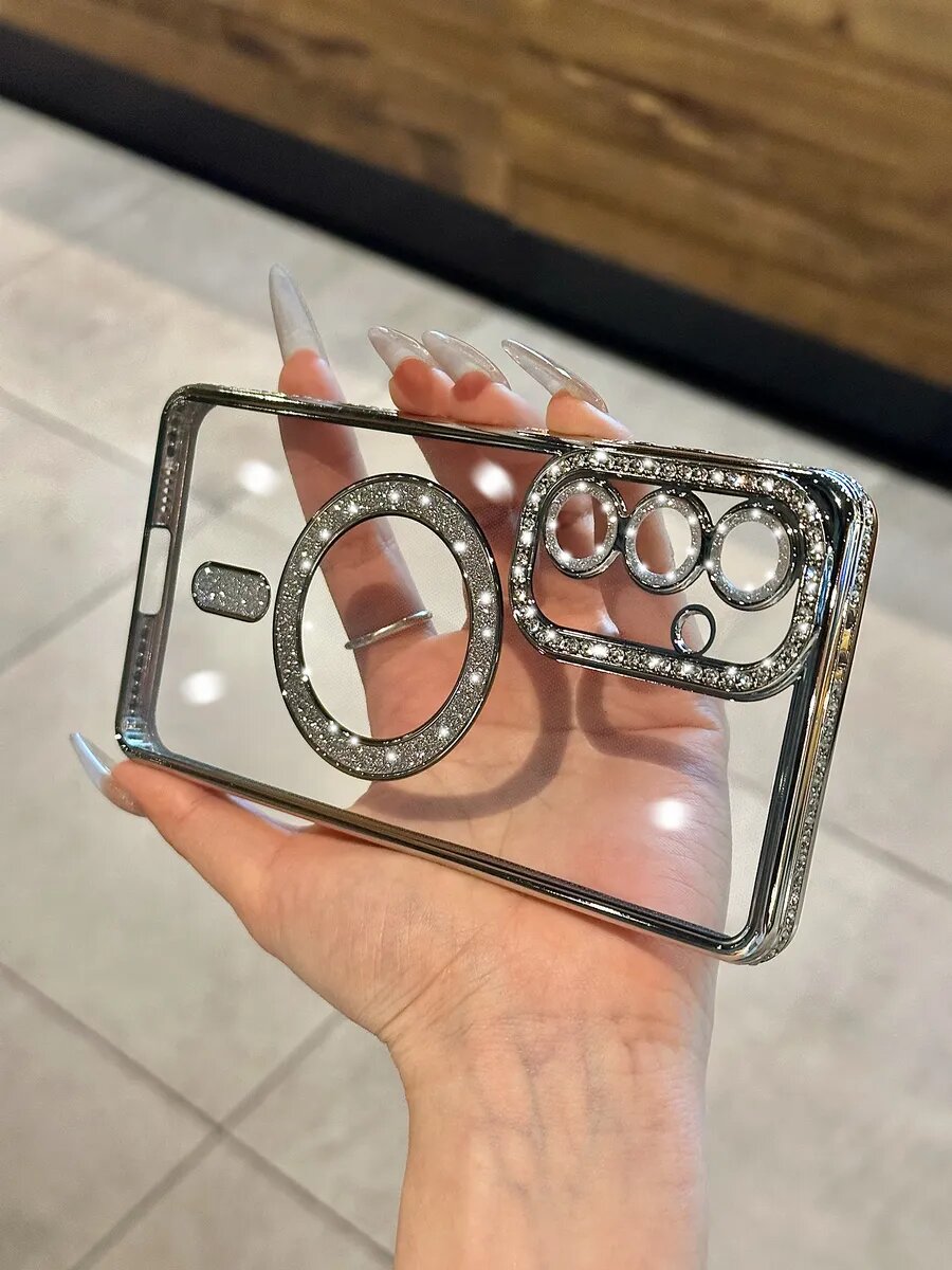 Чехол О'кейси MagSafe, со стразами, для Samsung Galaxy S24 FE