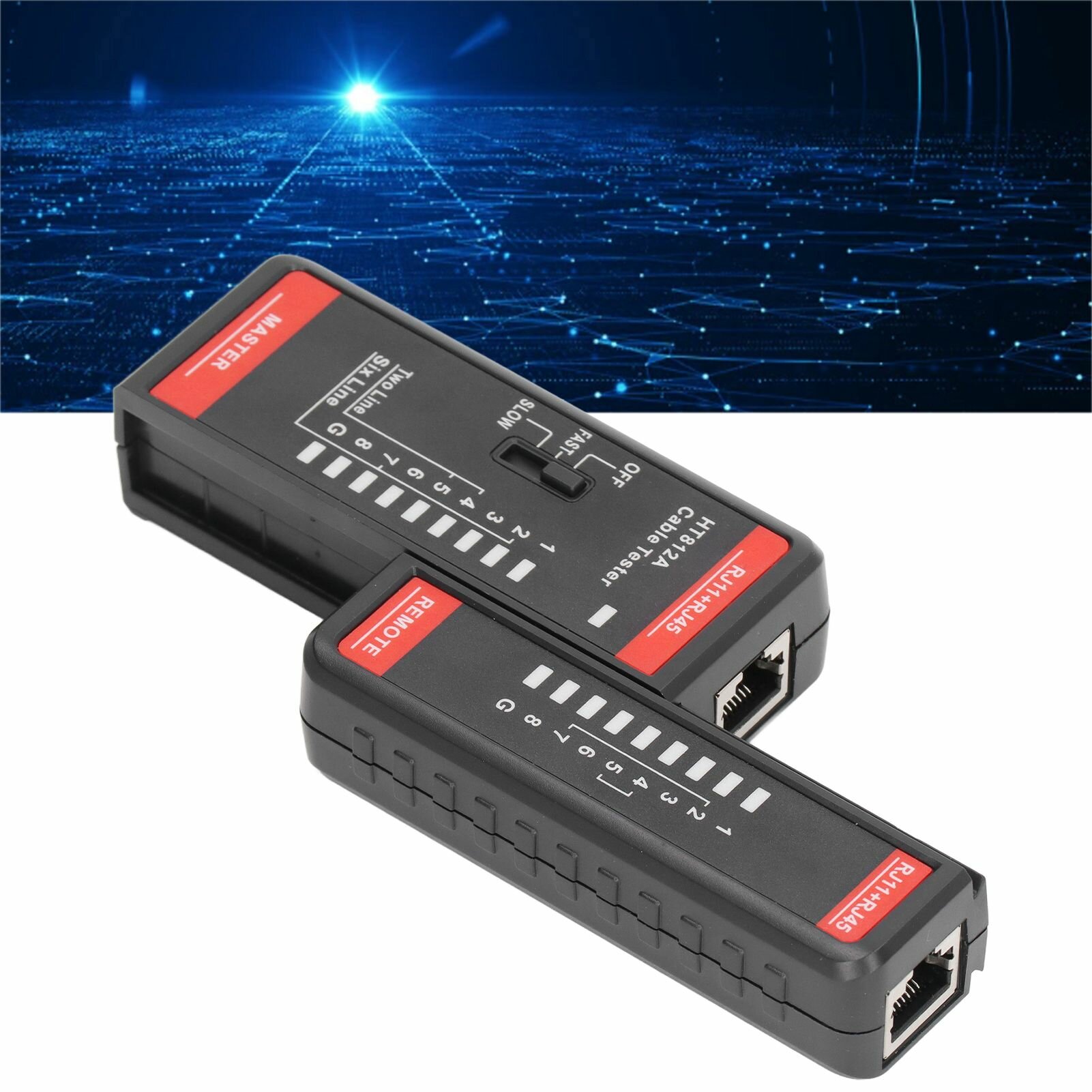 Тестер сетевого кабеля RJ11 RJ45, инструмент для проверки проводов телефонной линии, аксессуар для измерения HT812A