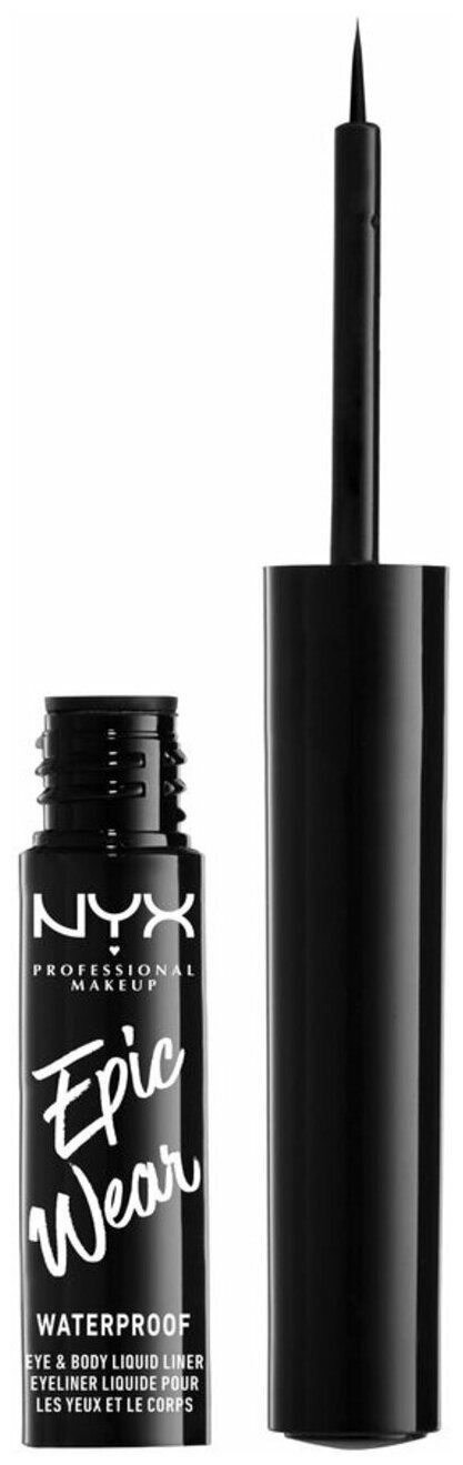 Жидкая подводка NYX Professional Makeup Epic Wear, водостойкая, матовая, черная, 3.5 мл