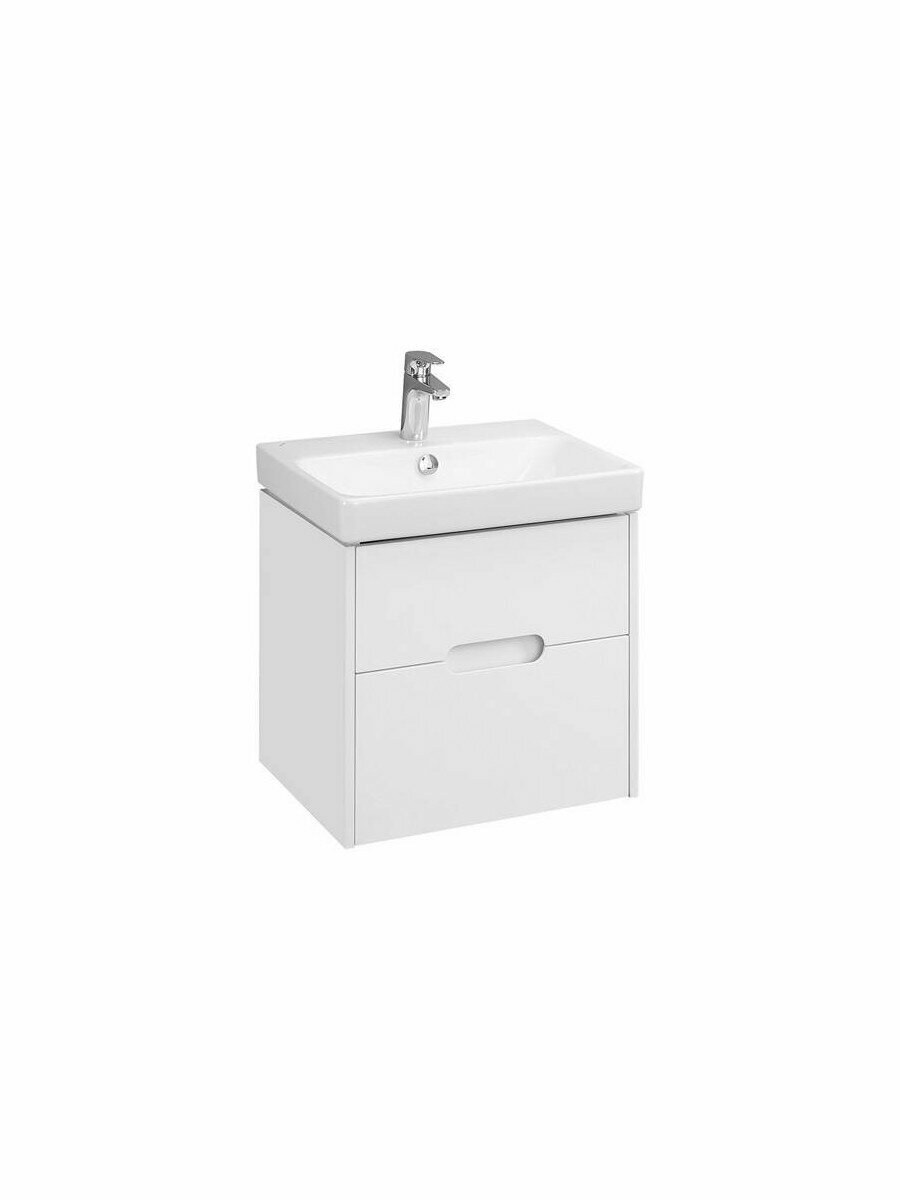 Тумба под умывальник AQUATON Оливия 55 532х497х427 подвесная, 2 ящика, цвет: белый 1A254201OL010