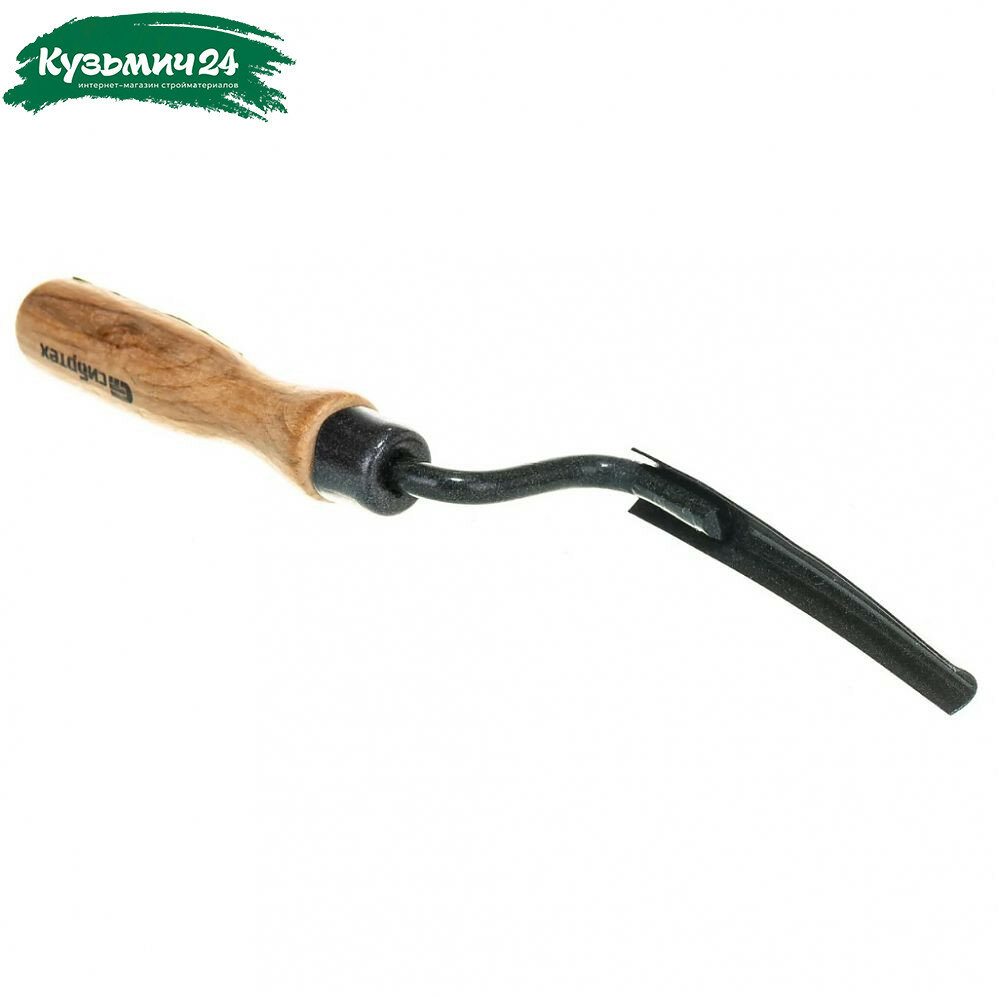 Расшивка каменщика Сибртех для внутренних швов, 10 мм, полукруглая, деревянная рукоятка 86338, 1 шт
