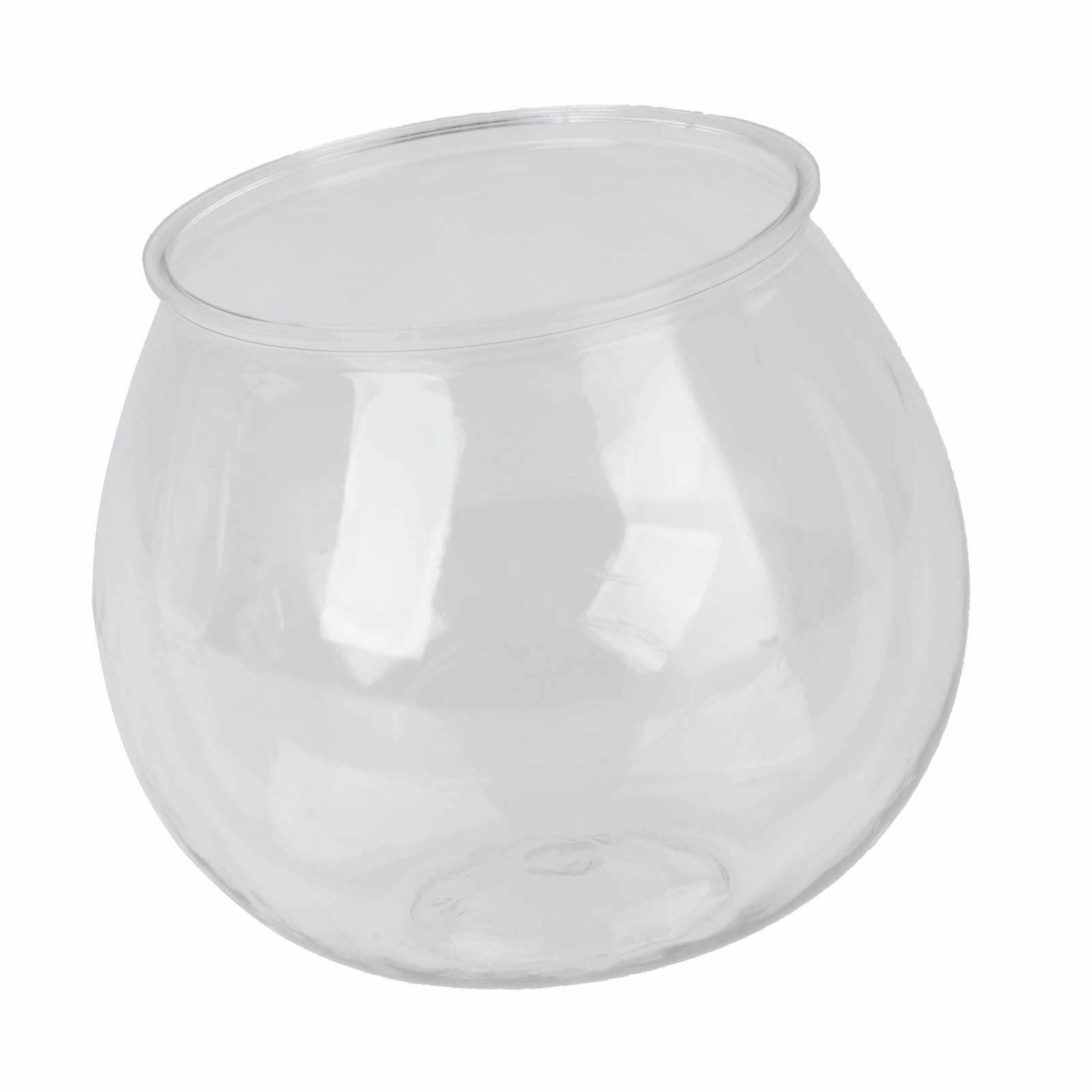 Мини аквариум для рыбок, круглая стеклянная чаша для дома и офиса, прозрачный, 9x10.5 см