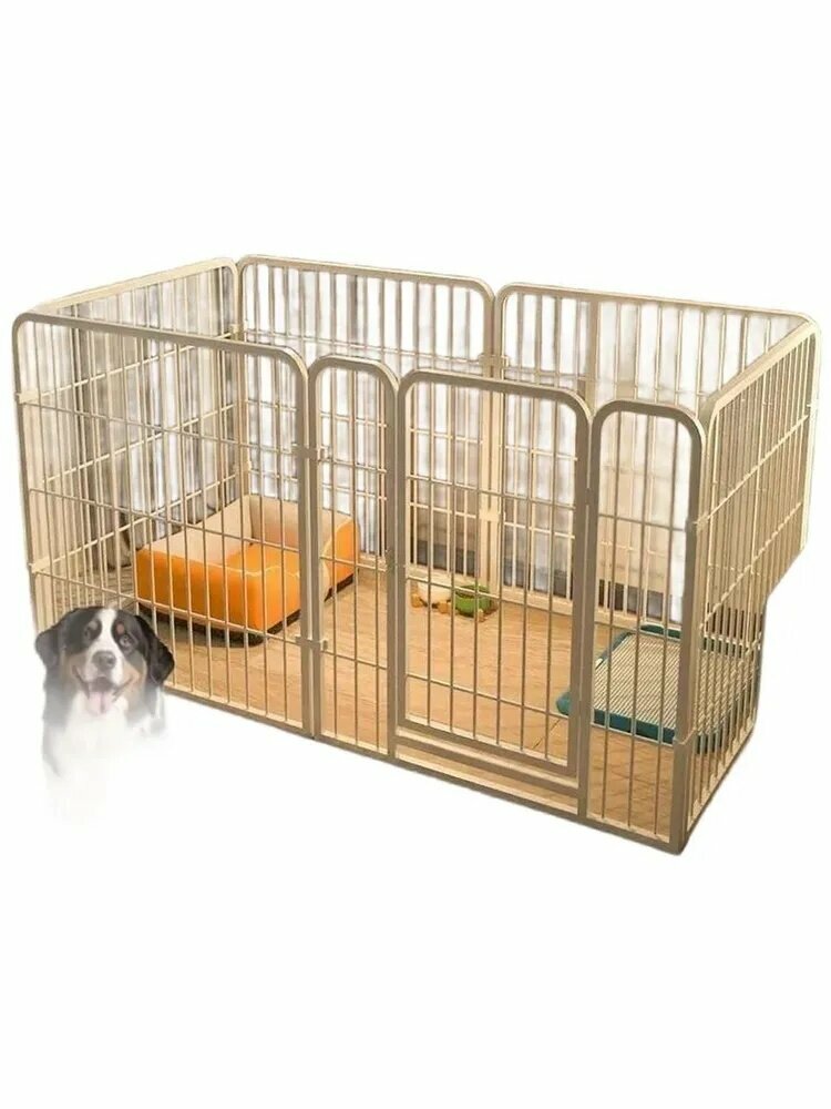 Усиленный вольер для собак, кошек, кролика. Металлическая складная клетка для крупных, средних и мелких пород домашних животных. Уличная будка для щенков и котов. 6 секций