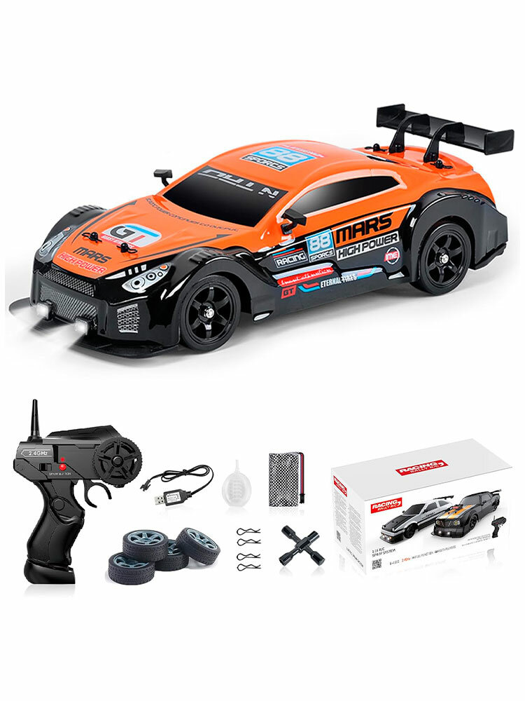 Радиоуправляемая машина для дрифта HB Nissan GTR (4WD, свет, пар, акб, 1:16) - SC16A06-1