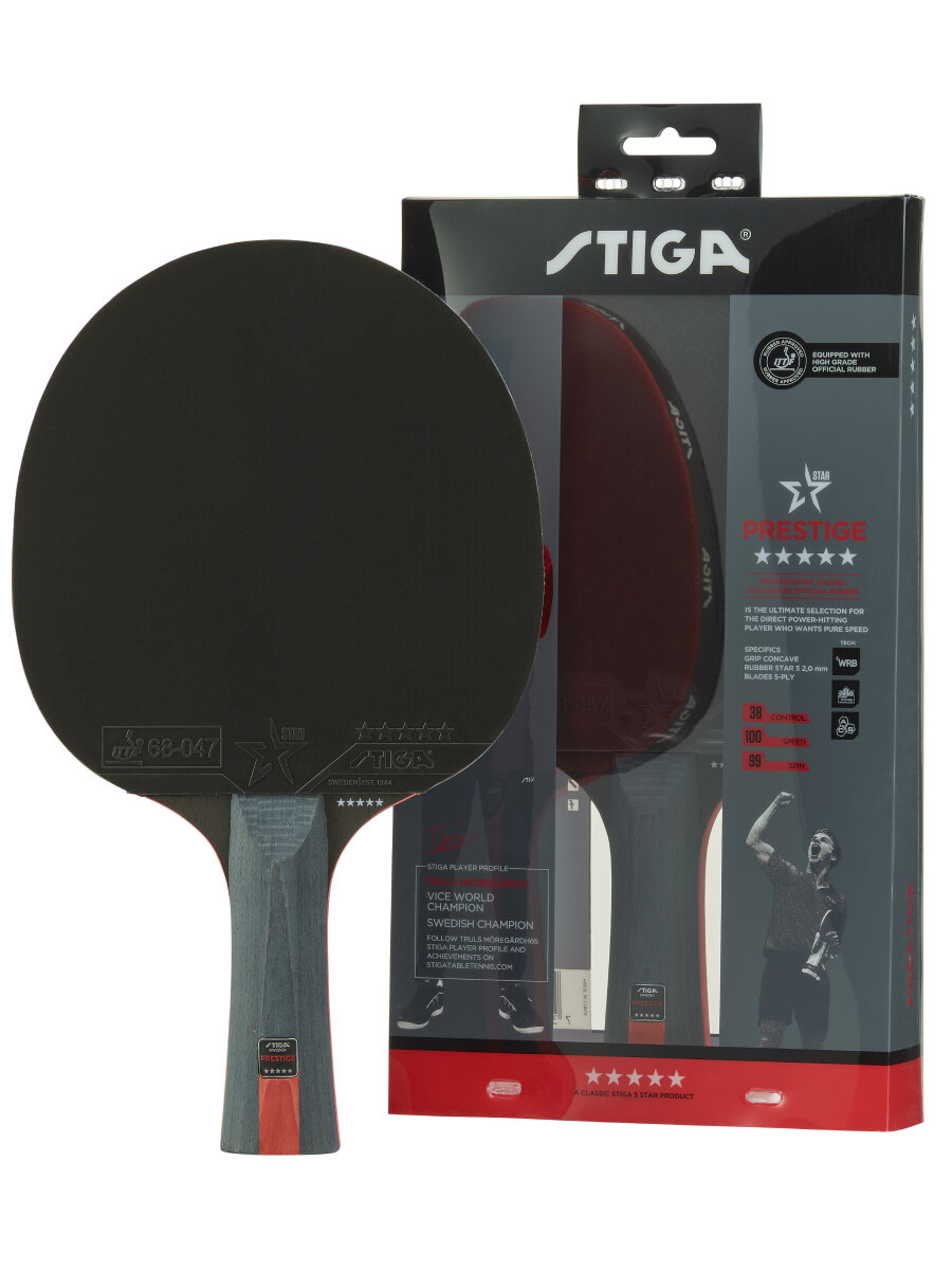 Ракетка для настольного тенниса Stiga Prestige 5*, ручка коническая
