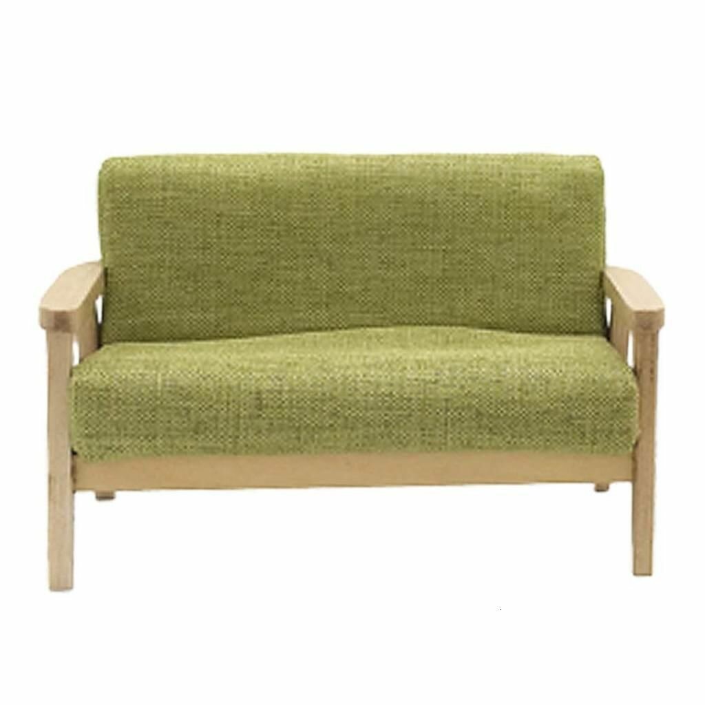 1:12 Кресло для кукольного домика, Двуспальный диван-Травянисто-зеленый